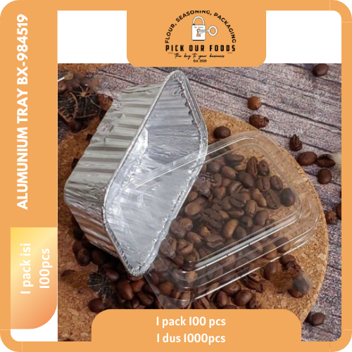 Jual BX-984519 Tray Alumunium Foil Kotak Wadah Cup Kotak Lasagna Macaroni Pastel Tutup | Shopee ...