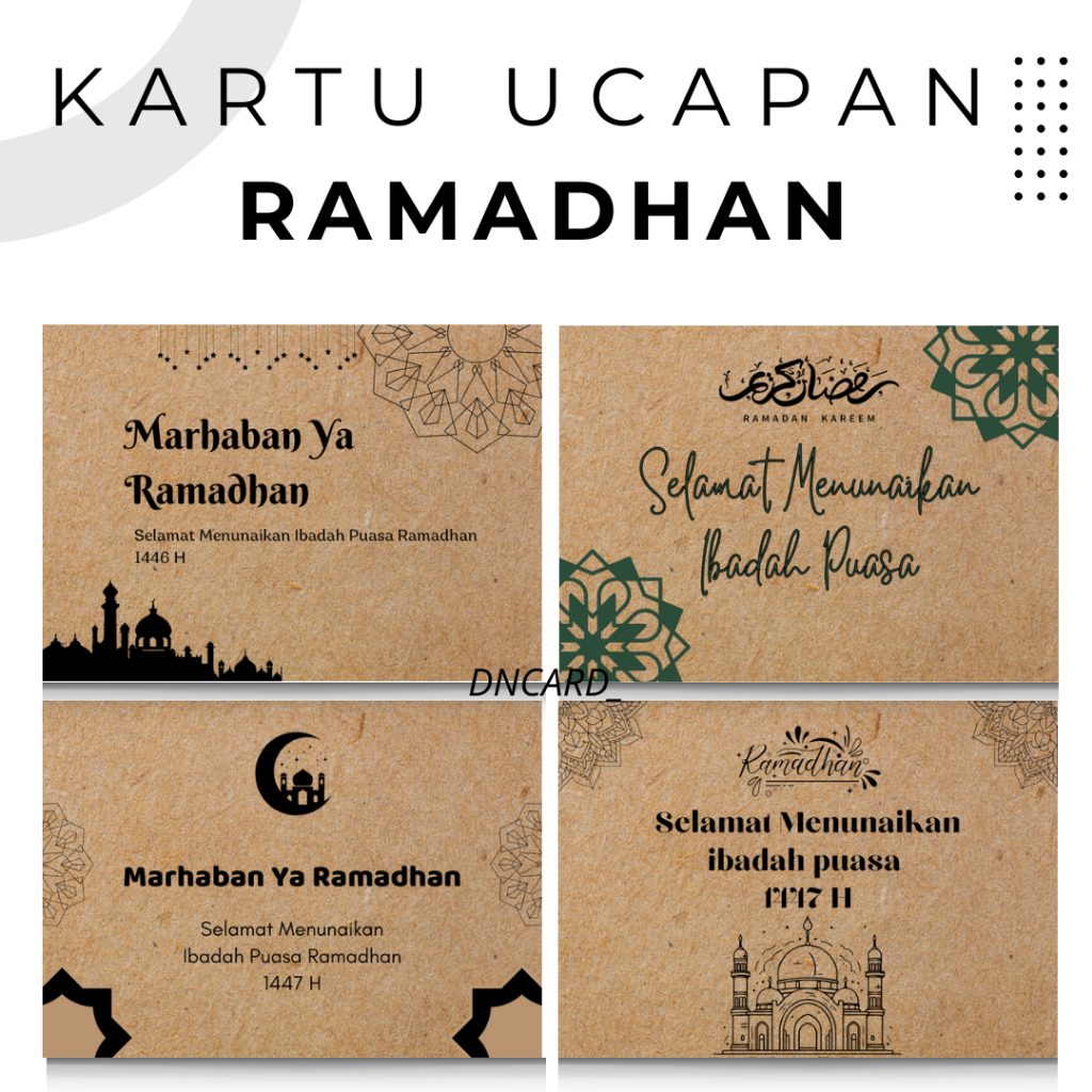 Jual KARTU UCAPAN SELAMAT MENJALANKAN IBADAH PUASA/RAMADHAN KAREEM/155 ...