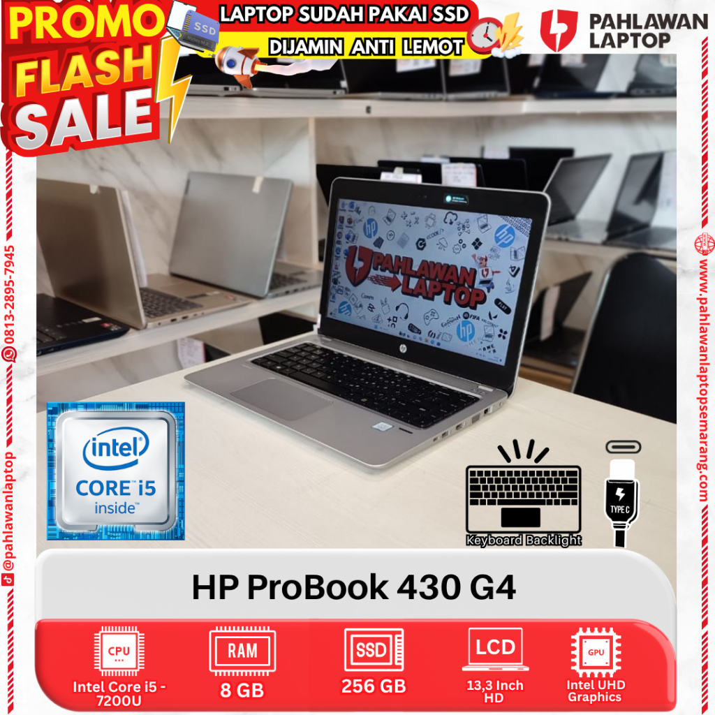 Jual LAPTOP HP ProBook 430 G4 Core i5 GEN 7 RAM 8GB SSD 256GB | Shopee ...
