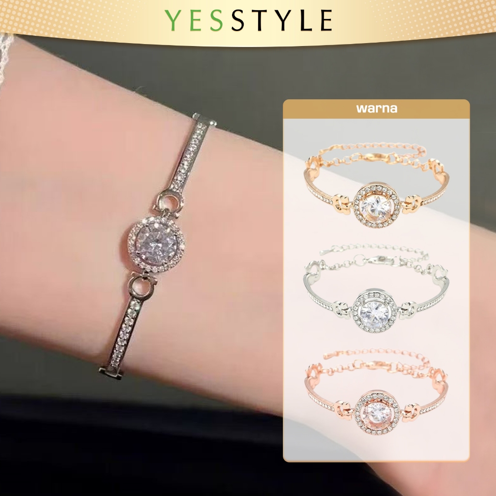 Jual Yesstyle Gelang Wanita Batu Permata Gelang Bracelet Silver Fashion ...