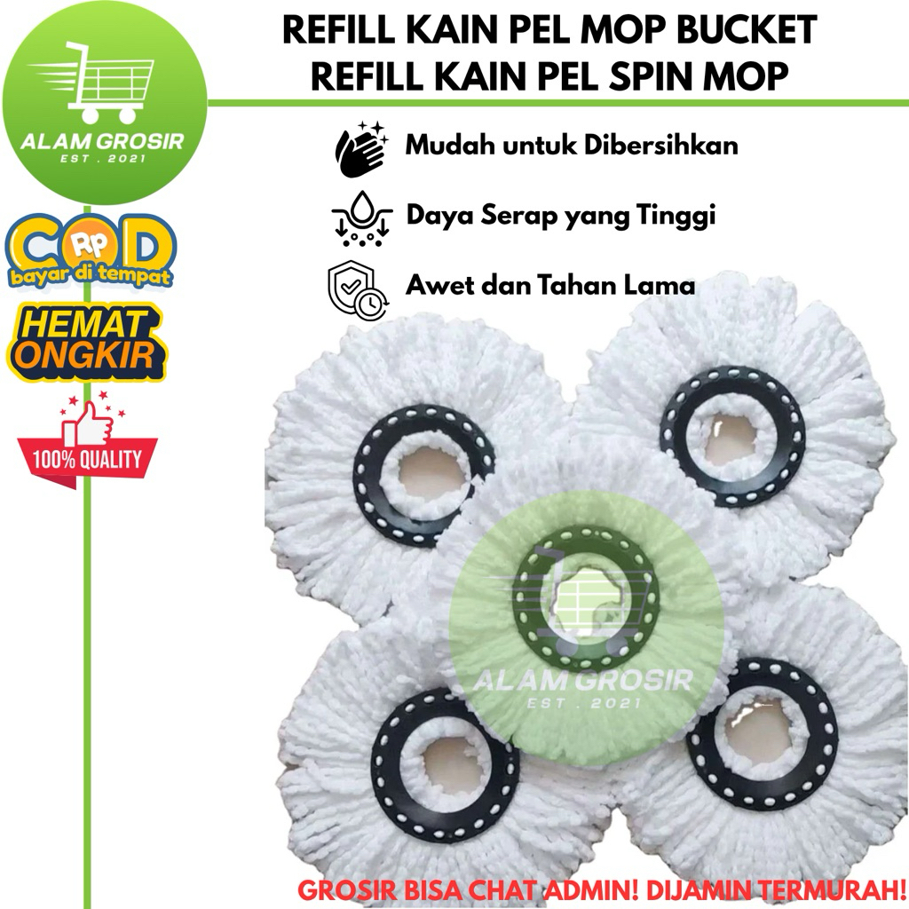 Jual [AG] Refill Kain Pel Lantai Microfiber / Kain Refill Spin Mop ...