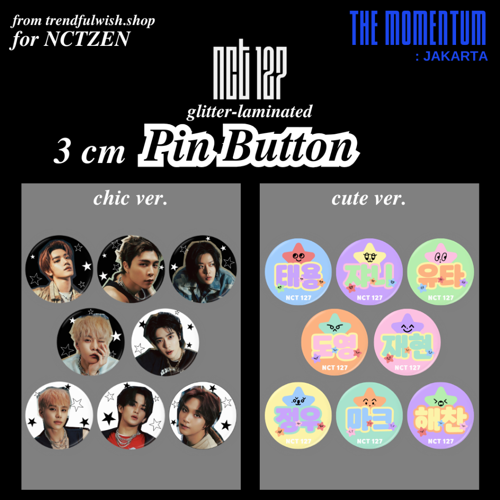 Jual NCT 127 PIN BUTTON / BROS / BADGE GLITTER 3 CM | Shopee Indonesia