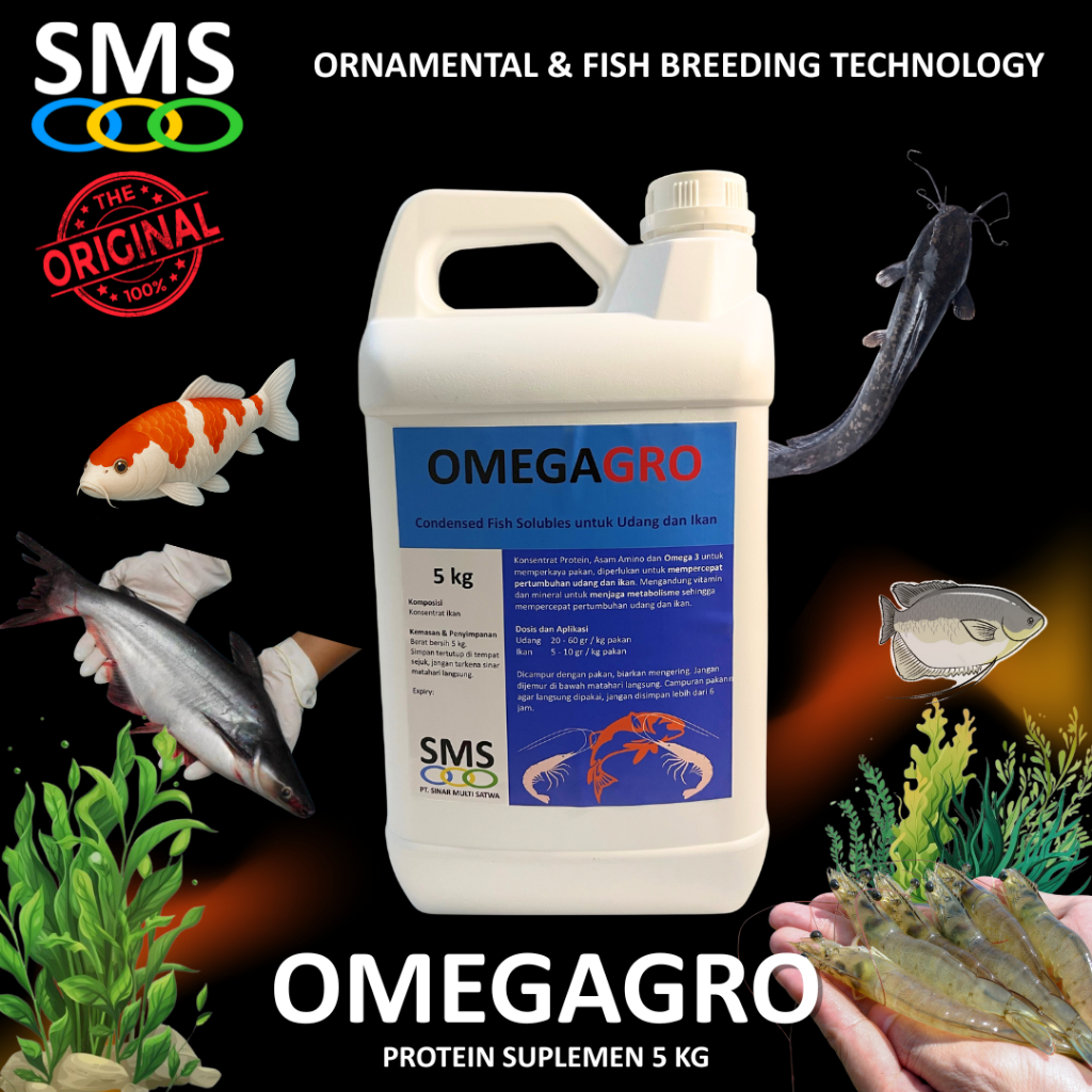 Jual OmegaGro 5 kg Suplemen Ikan dan Udang/Omega Protein Untuk Ikan dan ...