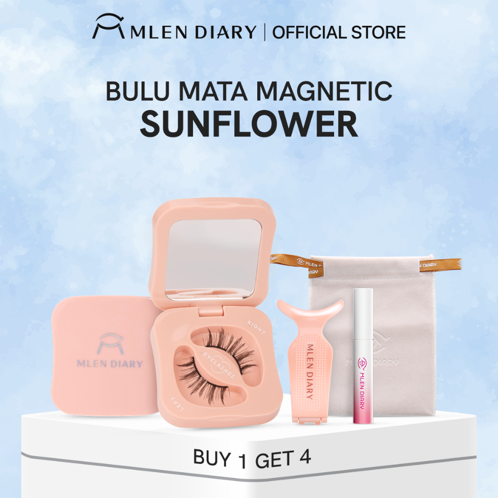 Jual 【Beli 1 Dapat 4】MLEN DIARY Bulu mata Magnetic SUNFLOWER eyelash ...