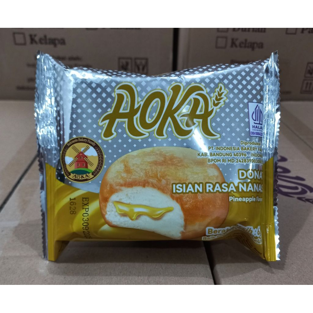 Jual Donat Aoka isian rasa coklat nanas donut strawberry lumer 65gr bandung halal sandwich ...