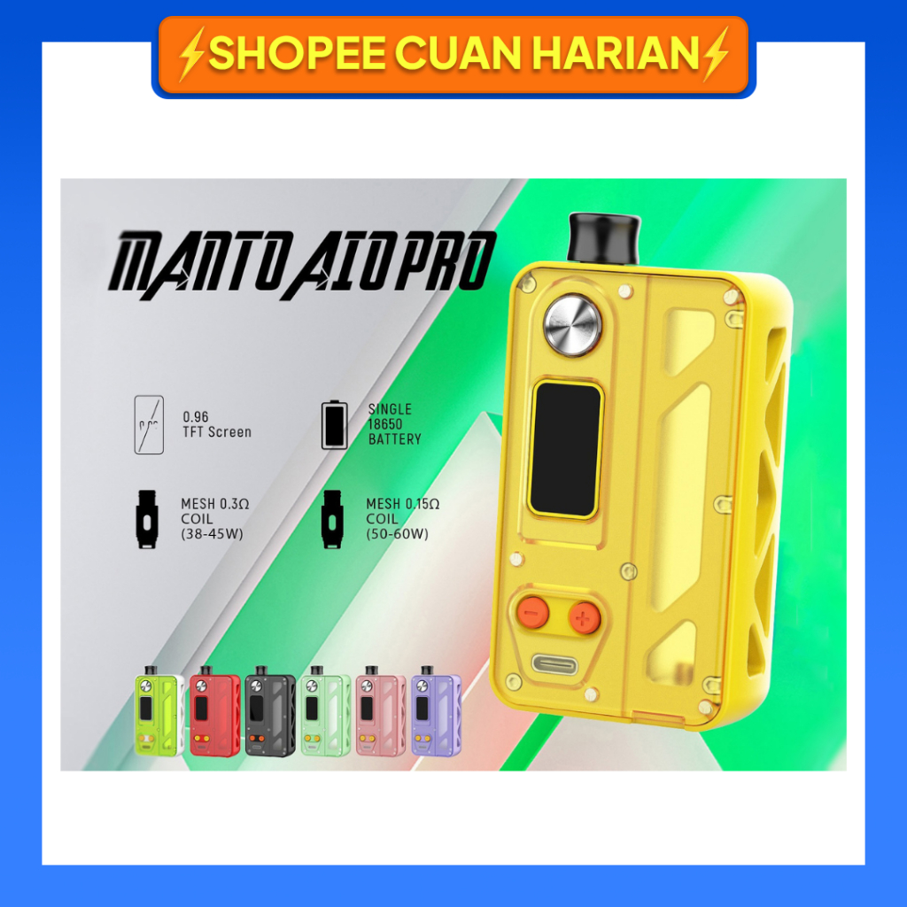 Jual RINCOE MANTO AIO PRO DEVICE AIO 80WATT 18650 KIT 100% AUTHENTIC BY ...