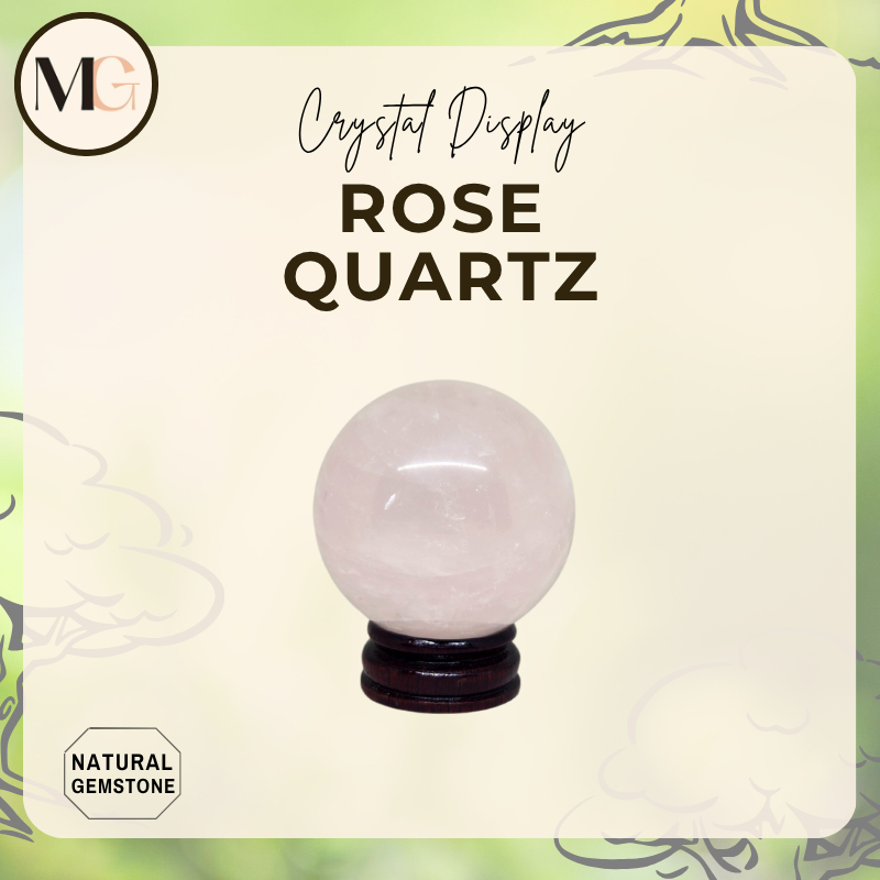 Jual Rose Quartz Crystal Display Kristal 6cm - Batu Bola Natural ...