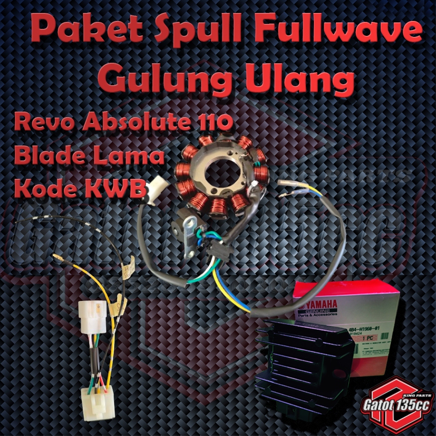 Jual Paket Spull Fullwave Revo absolute 110, Blade lama kode KWB. set dengan kiprok Nmax ...