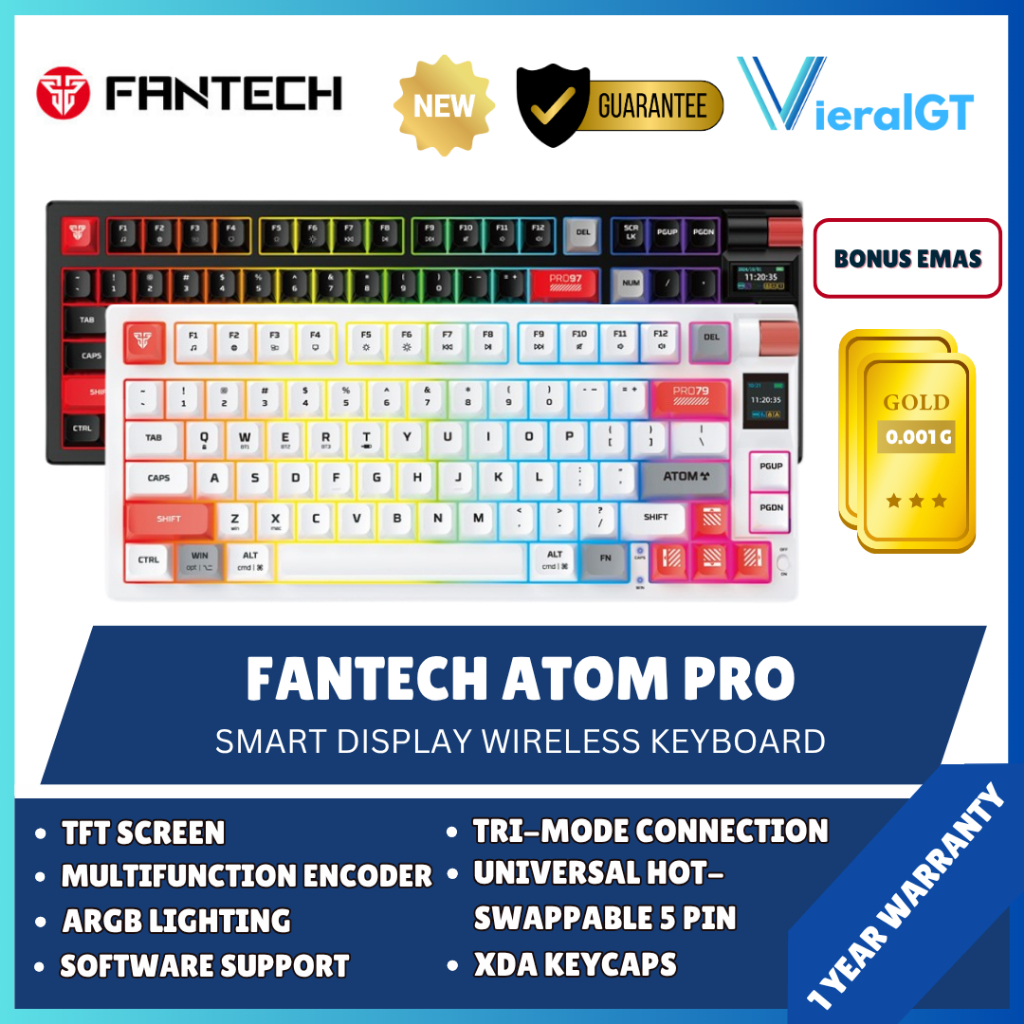 Jual Fantech Atom Pro79 / Atom Pro97 Wireless Keyboard Mechanical ...