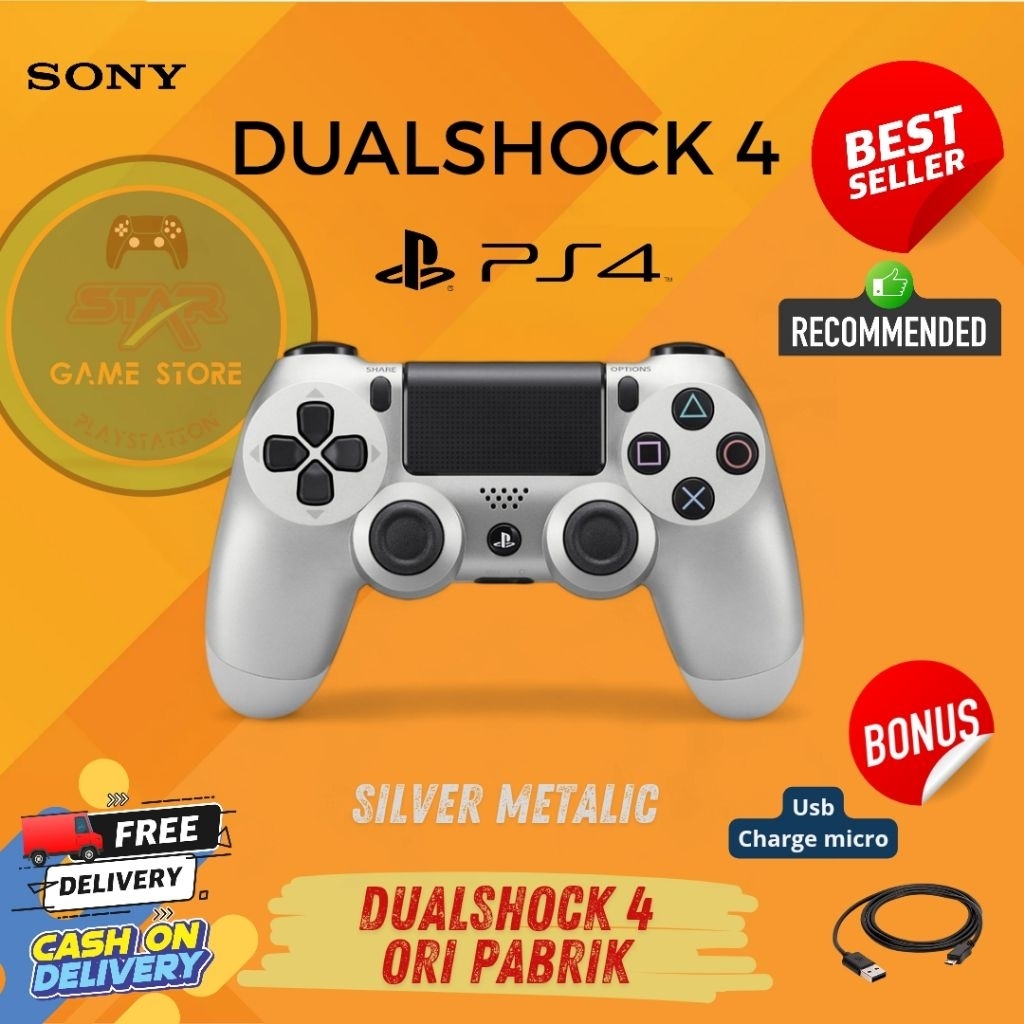 Jual Stik Dualshock Wirreless Controller Stik Ds4 Ori Pabrik Silver ...