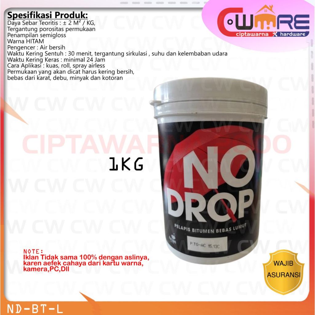 Jual Cat No Drop Pelapis Dak Genteng Bitumen Aspal Hitam Anti Bocor ...
