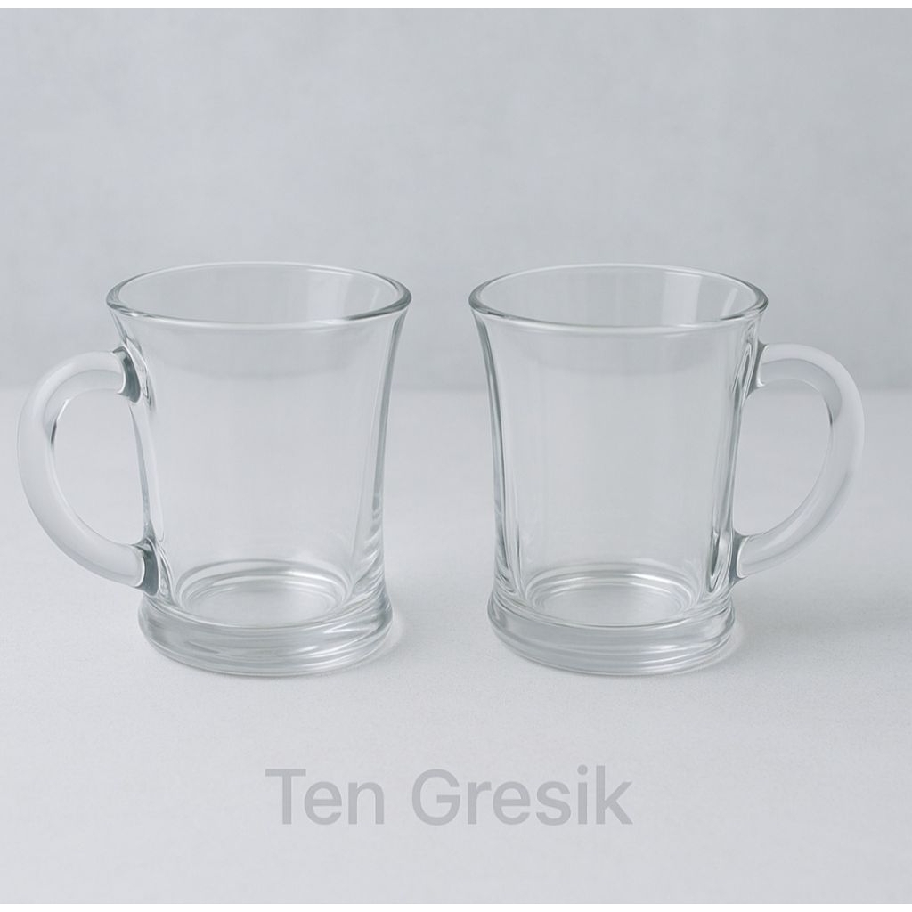 Jual Gelas Kaca Gagang Motif Polos Model Ramping MRL-180 / Gelas Kopi Gagang / Gelas Unik ...