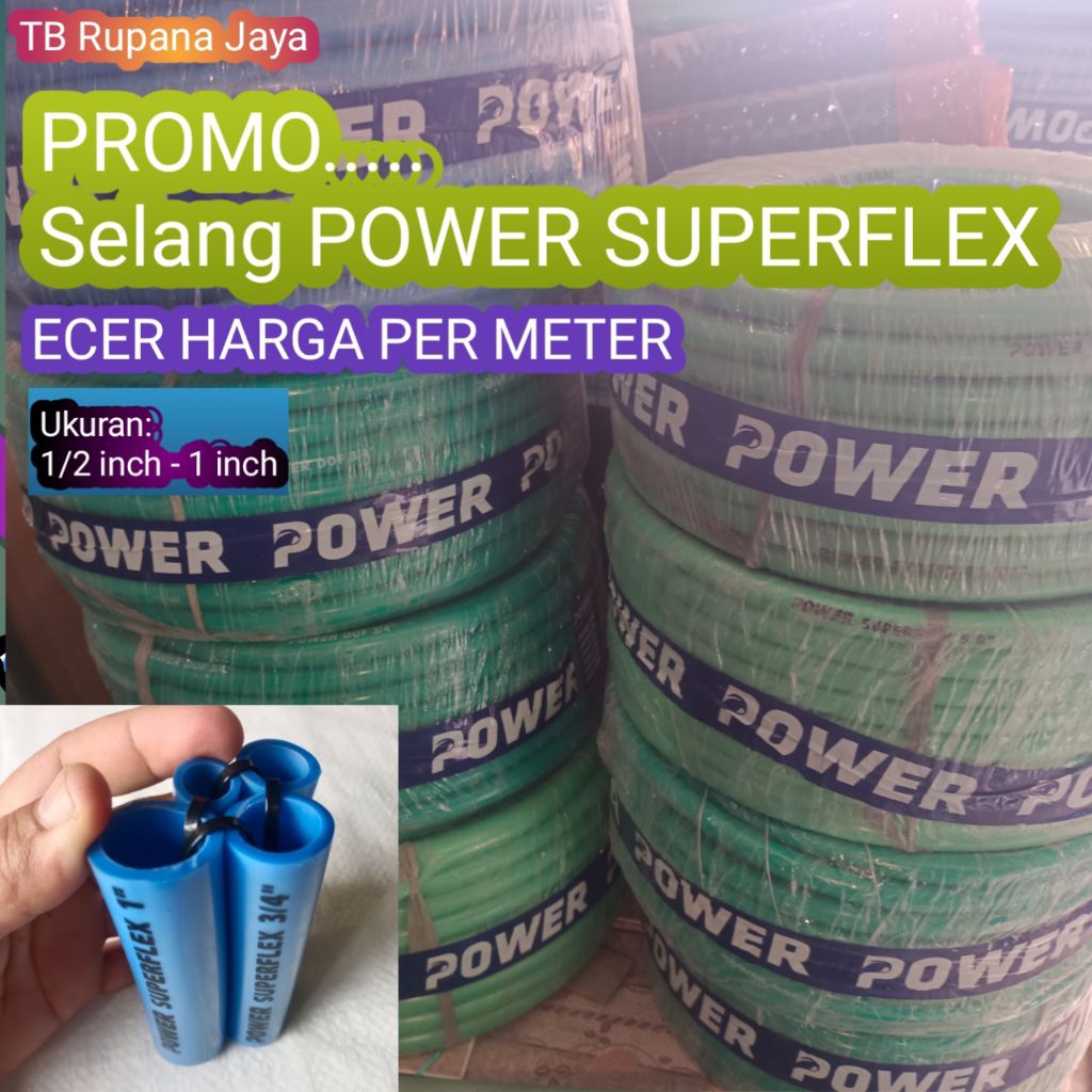 Jual Selang POWER SUPERFLEX Ecer PER Meter Ukuran 1/2 sampe 1 inch ...