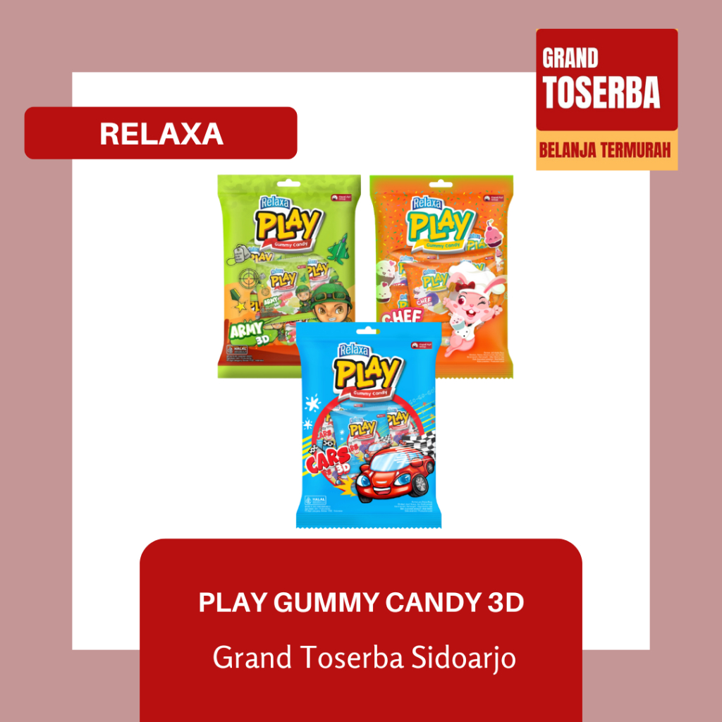 Jual RELAXA PLAY GUMMY CANDY 3D / ARMY, CHEF, CARS / PERMEN GUMMY ...