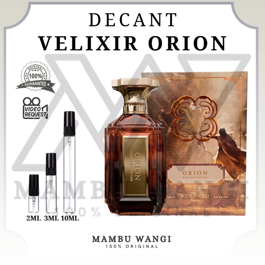 Jual Decant Parfum Velixir Orion Eau De Parfum 100% ORIGINAL | Shopee ...