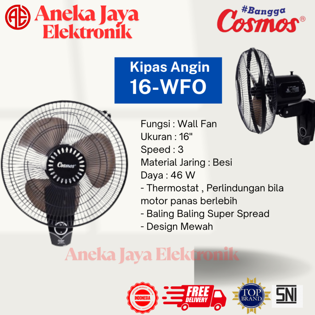 Jual COSMOS WALL FAN 16 WFO (KIPAS ANGIN DINDING/WALL FAN 16 INCH ...