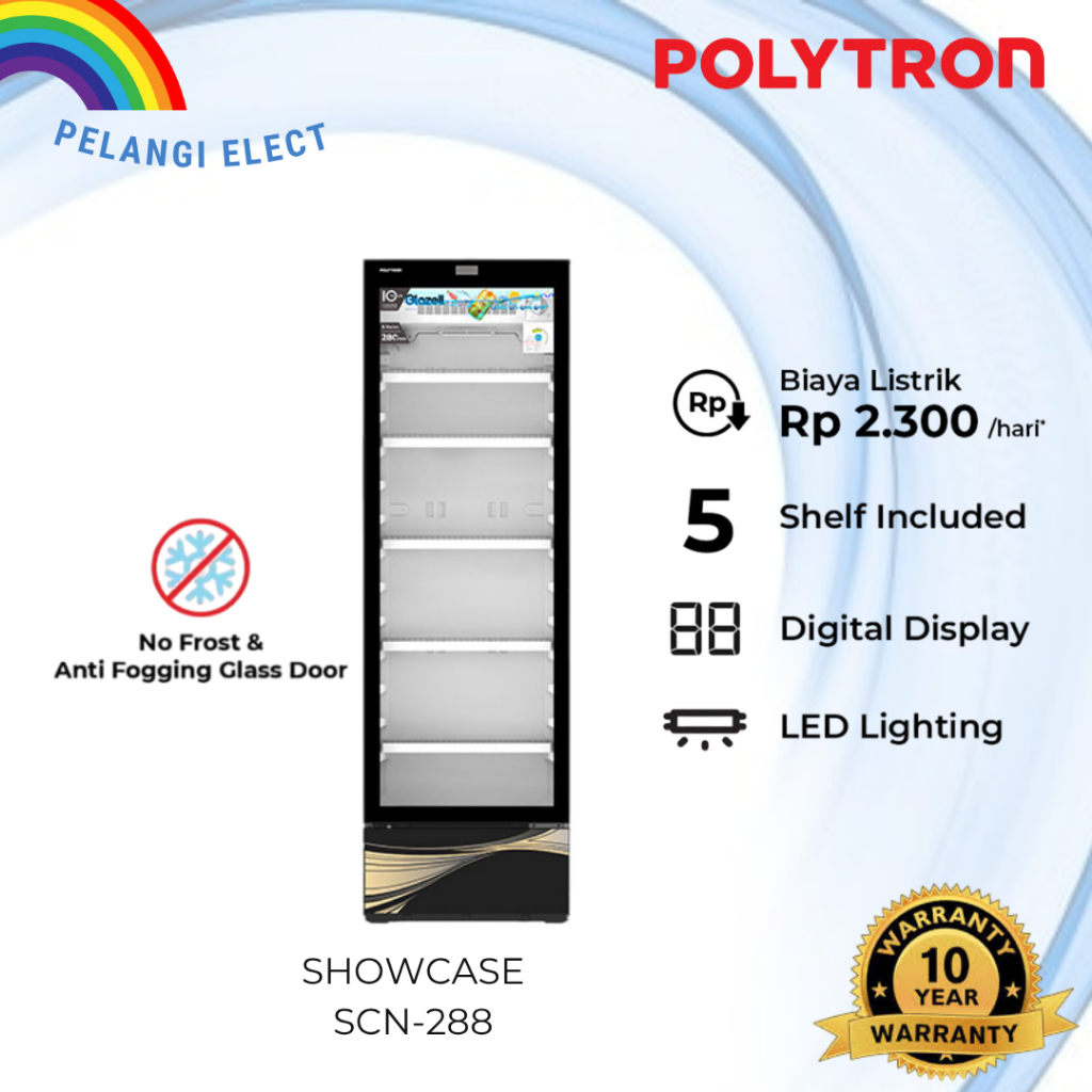 Jual SHOWCASE POLYTRON SCN 288 5 RAK DISPLAY COOLER KULKAS LOW WATT ...