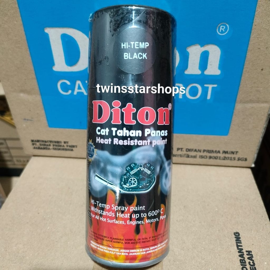 Jual Pilok Pilox Pylox Diton Hi Temp Black Hitam Anti Tahan Panas Cat Semprot Spray Paint 150cc ...