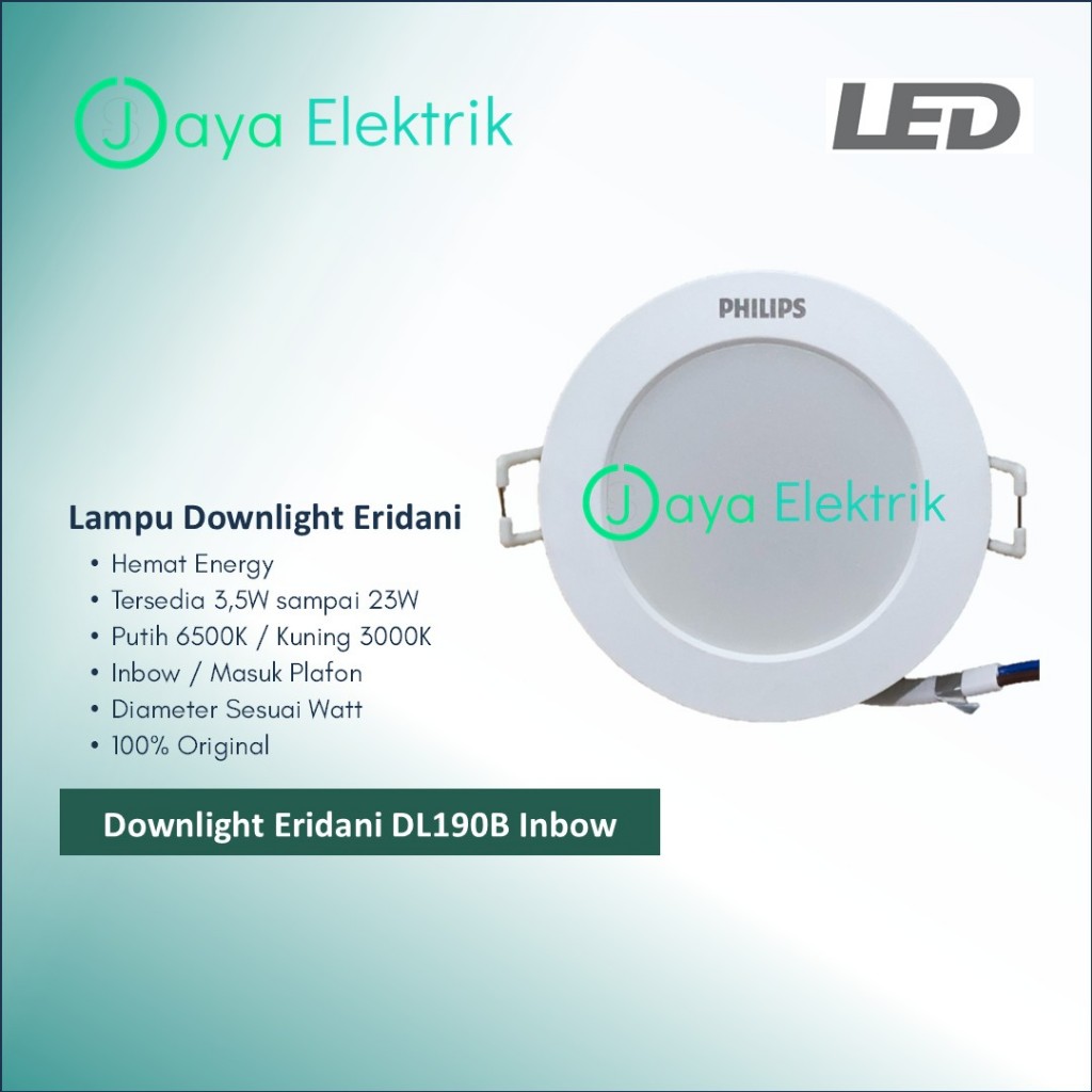 Jual Lampu PHILIPS Downlight LED Eridani 7W Putih Kuning - Eridani G2 DL190B 7 W 4 Inch ...