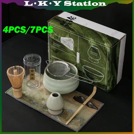 Jual 4Pcs/7Pcs Set Alat Matcha Making Set Matcha Bowl Keramik ...