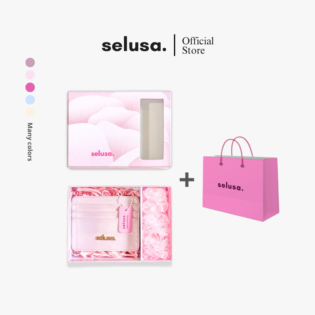 Jual SELUSA WALLET WITH BOX FLOWER | Shopee Indonesia