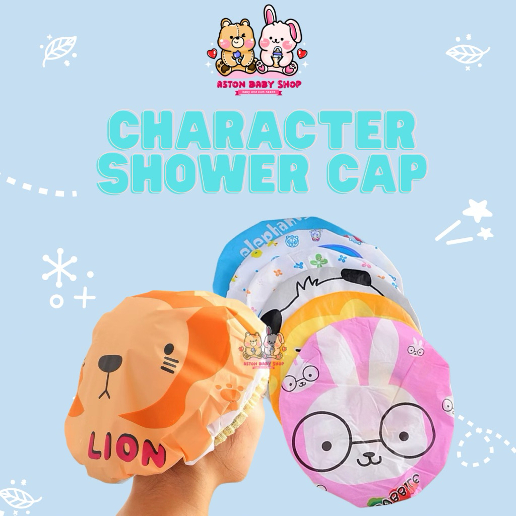 Jual Shower Cap Karakter Waterproof Reuseable Warna Random - Topi Mandi ...