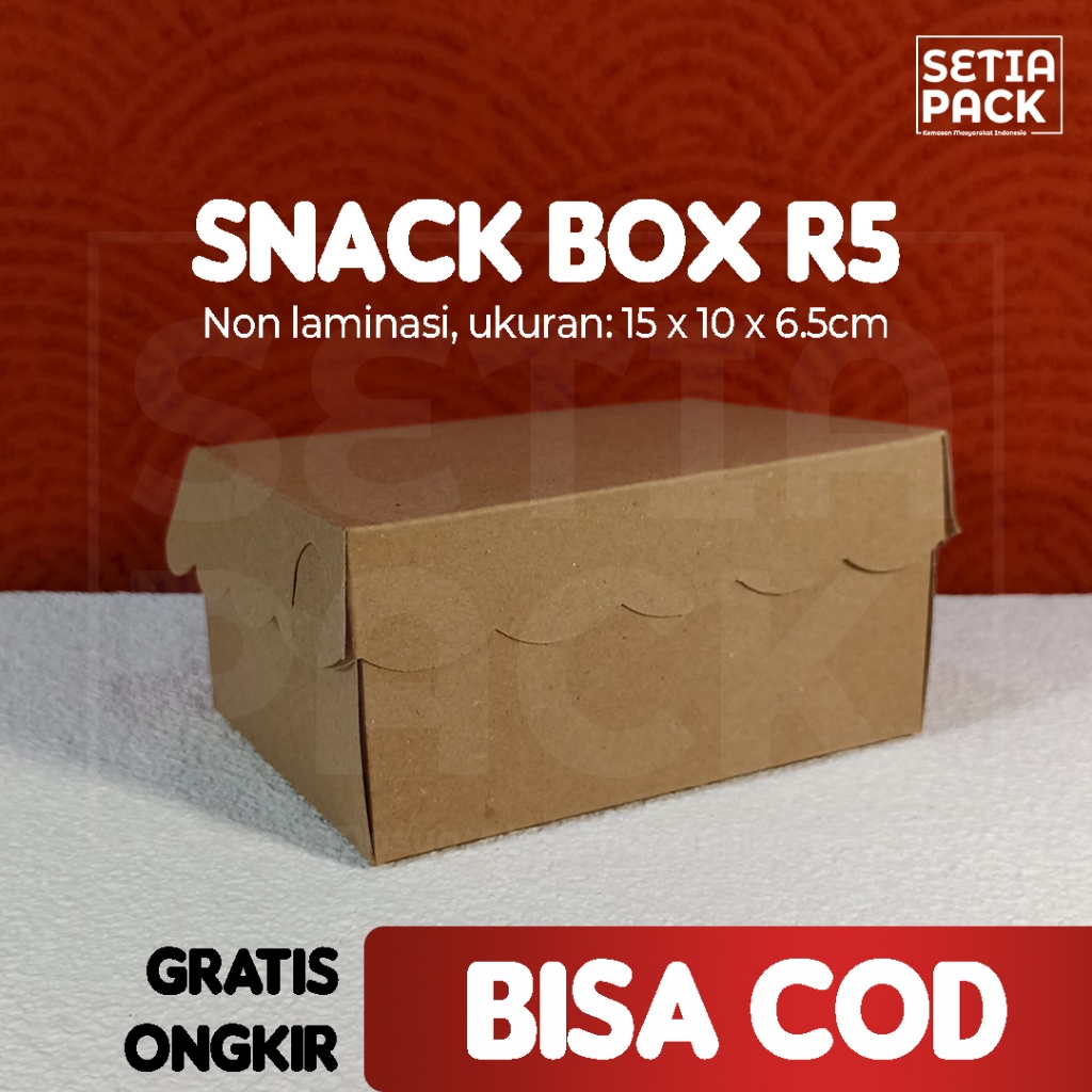 Jual Dus Jajan Kraft Snack Box Aqua Tebal R5 Renda Tutup Sambung ...