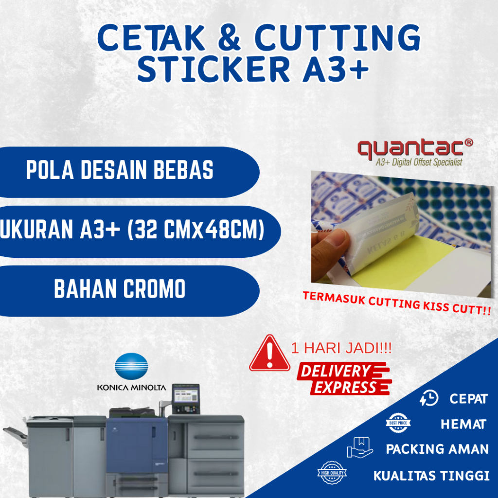 Jual Cetak Sticker Label A3+ Bahan Cromo Kiss Cut Tanpa Cutting Label ...