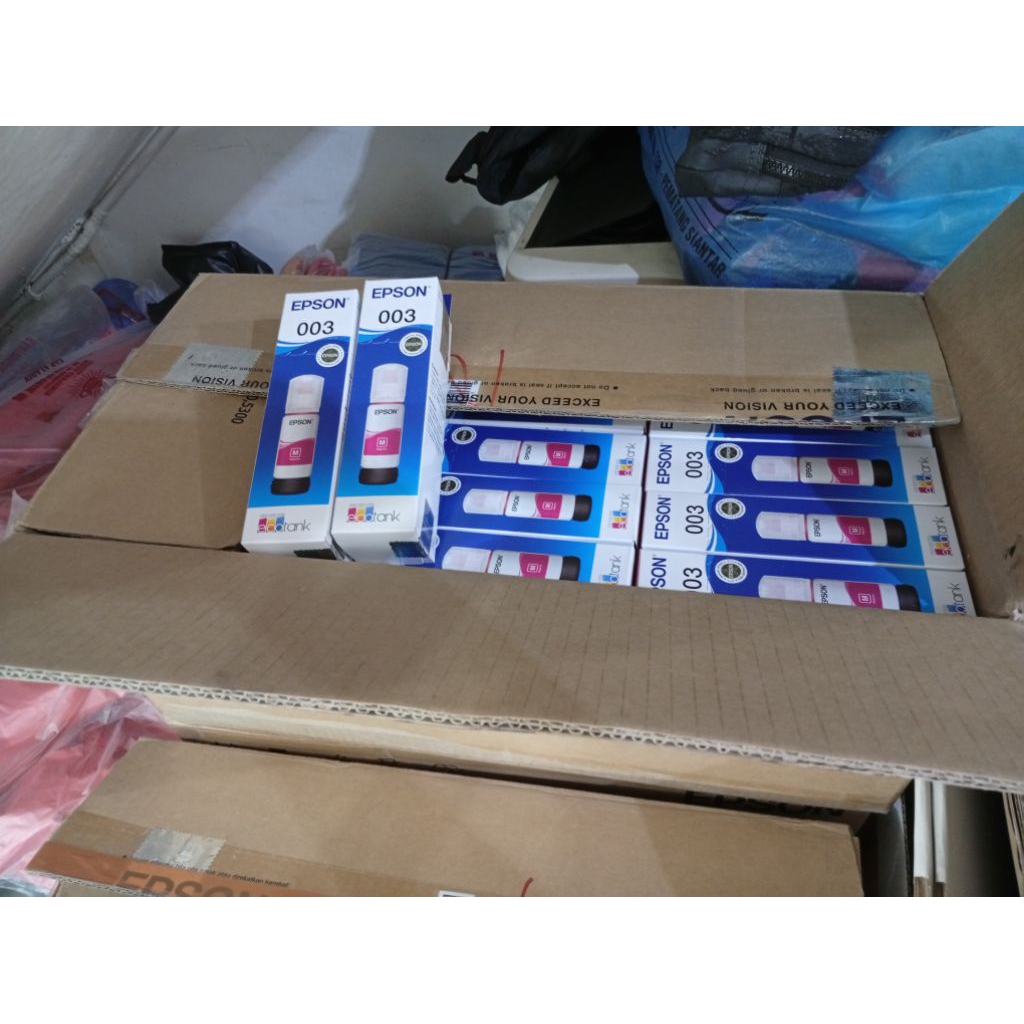 Jual TINTA ASLI ORIGINAL EPSON 003 PER DUS ISI 60 BOTOL DAPAT MIX WARNA ...