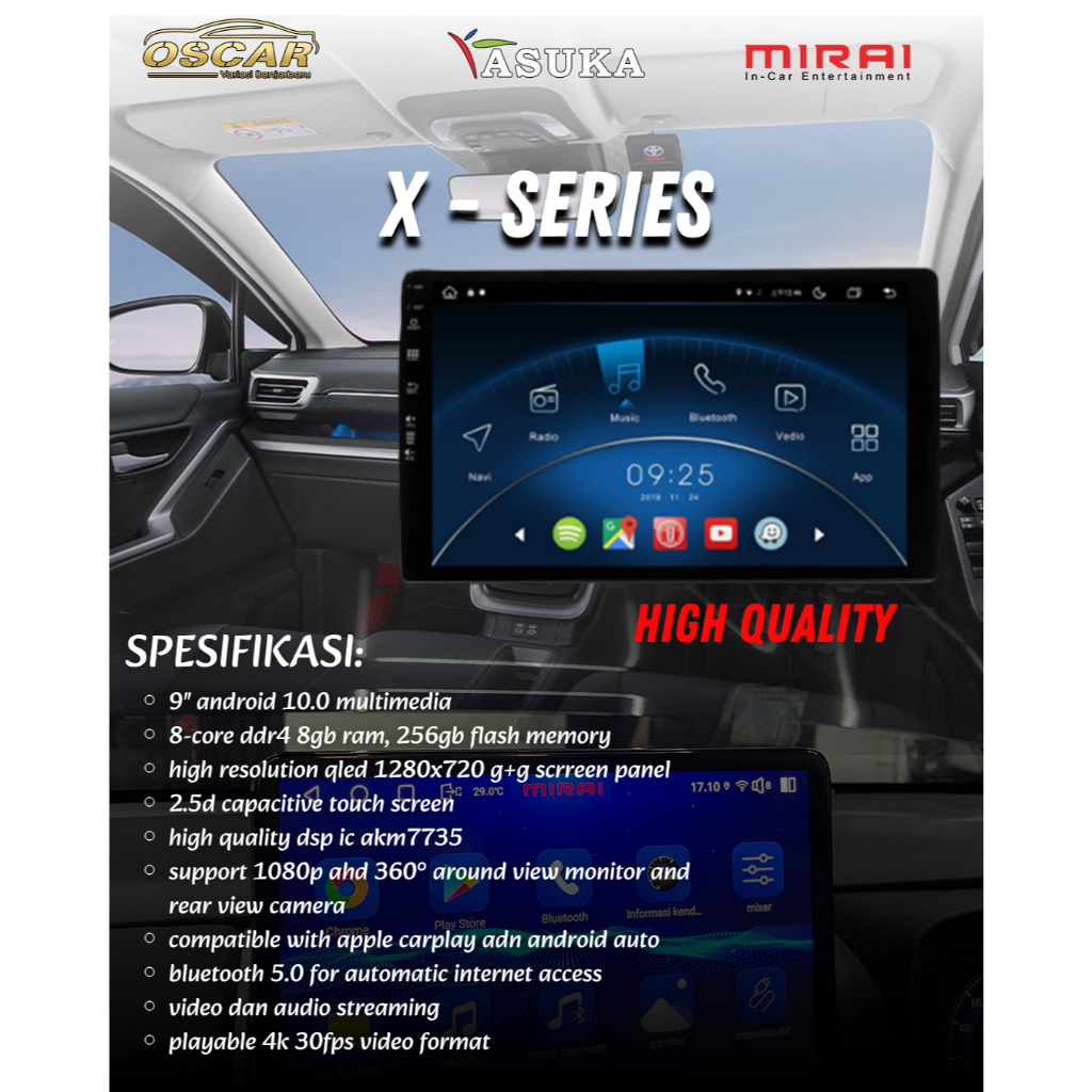 Jual HEAD UNIT MIRAI - X SERIES QLED 8GB/256GB | Shopee Indonesia