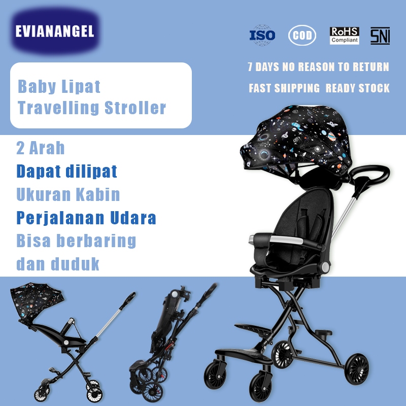 Jual EVIANANGEL Stroller Baby Lipat 2 Arah Travel Lightweight Foldable ...