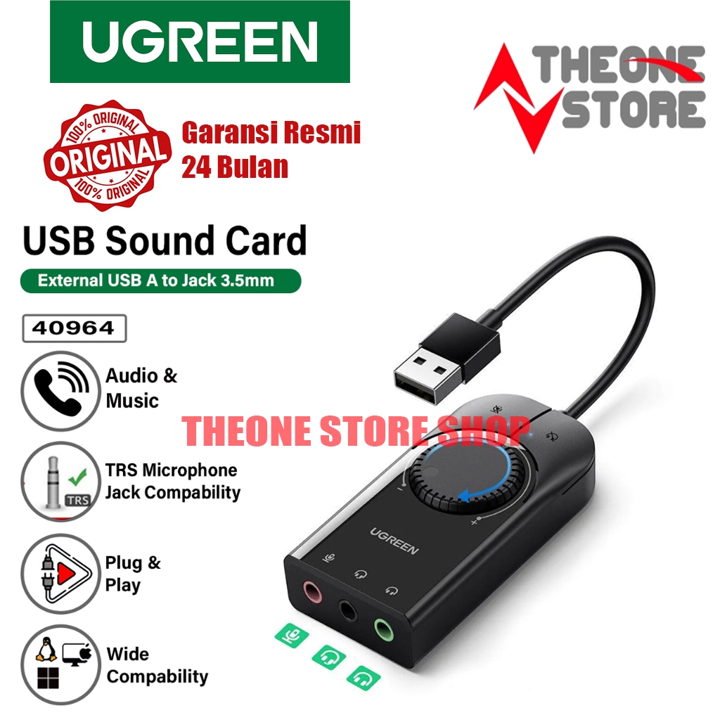 Jual Ugreen SoundCard USB External Stereo Audio Adapter With Volume For ...