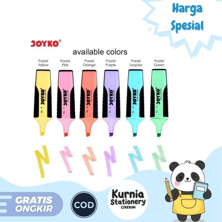 Jual Joyko Highlighter / Stabilo Penanda HL 6-11 Pastel Color (Satuan) | Shopee Indonesia