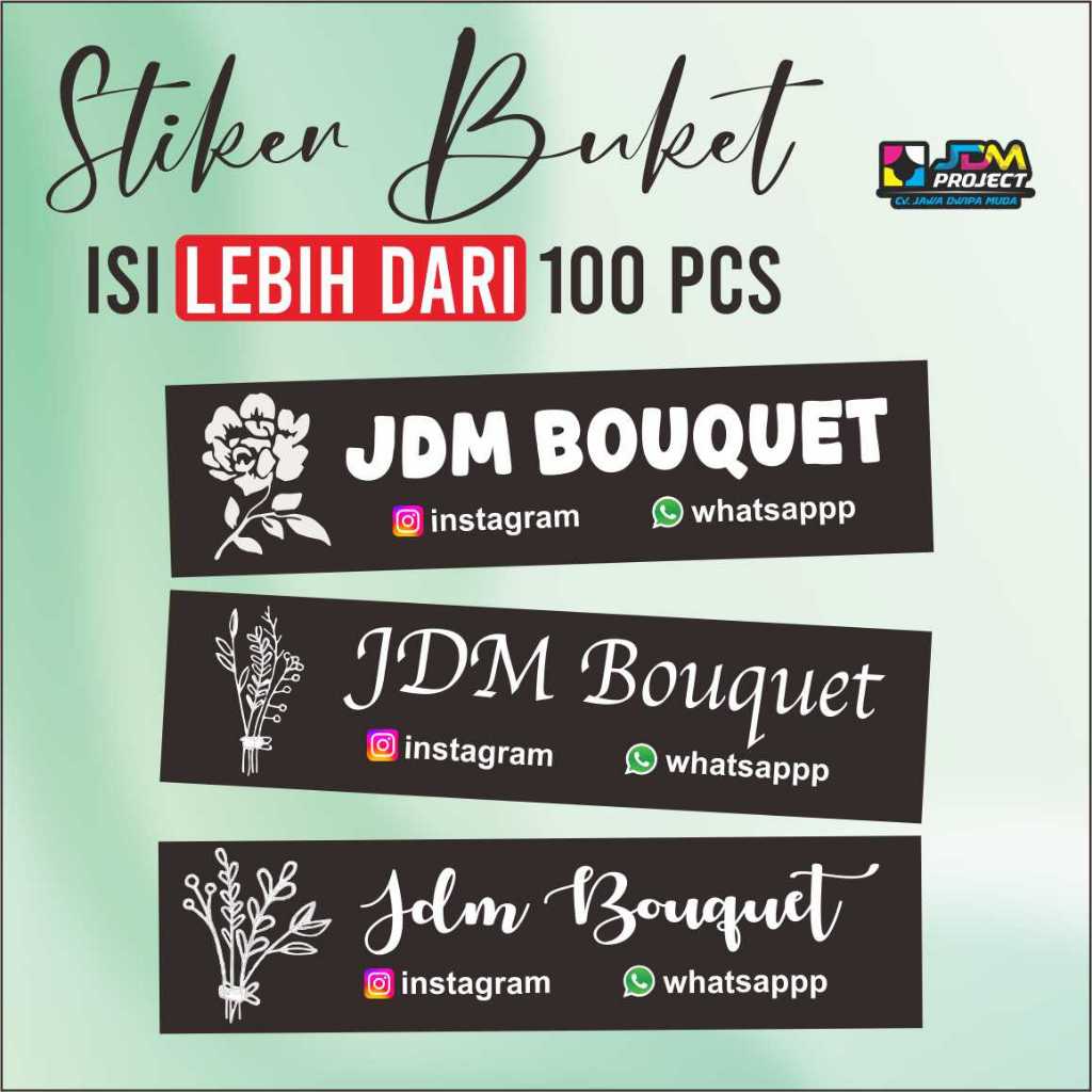 Jual JDM Project - Stiker Buket Label Bouquet [ ISI 100++ PCS ...