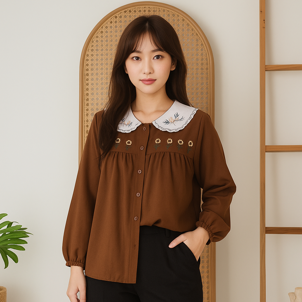 Jual IL - GHAVI BLOUSE WANITA BORDIR RENDA KATUN | Shopee Indonesia