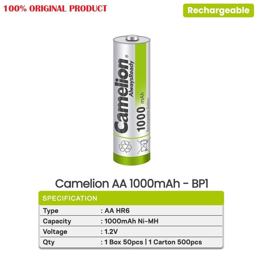 Jual Camelion Rechargeable AA 1000MAh 1.2V BP1 Baterai - Batere Cas ...