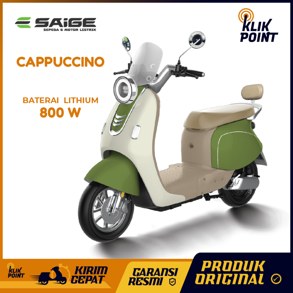 Jual Sepeda Listrik SaiGe Cappuccino Lithium Jok Panjang Sepedah ...