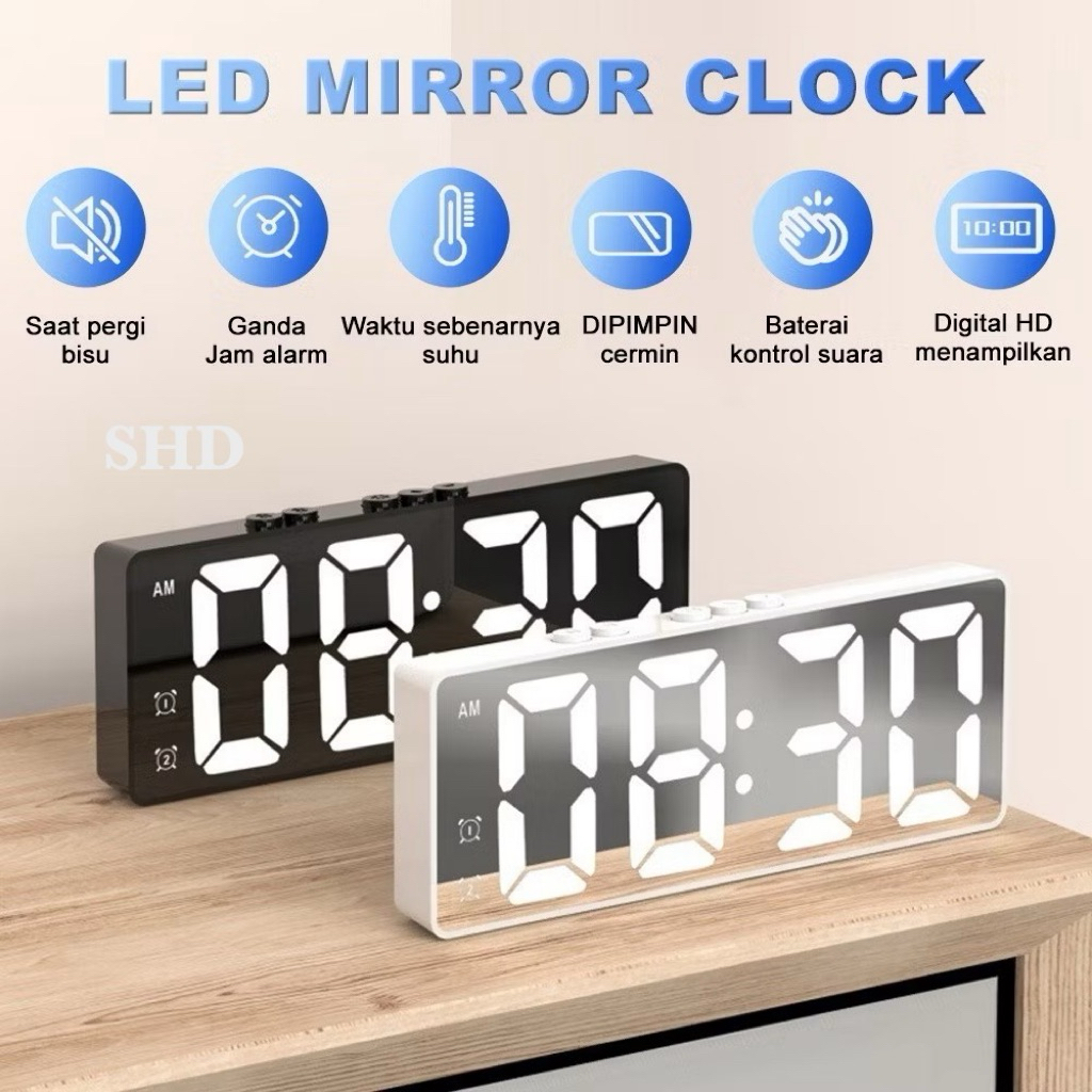 Jual Jam Meja Led Digital Premium Alarm Desktop Clock USB Baterai Jam ...