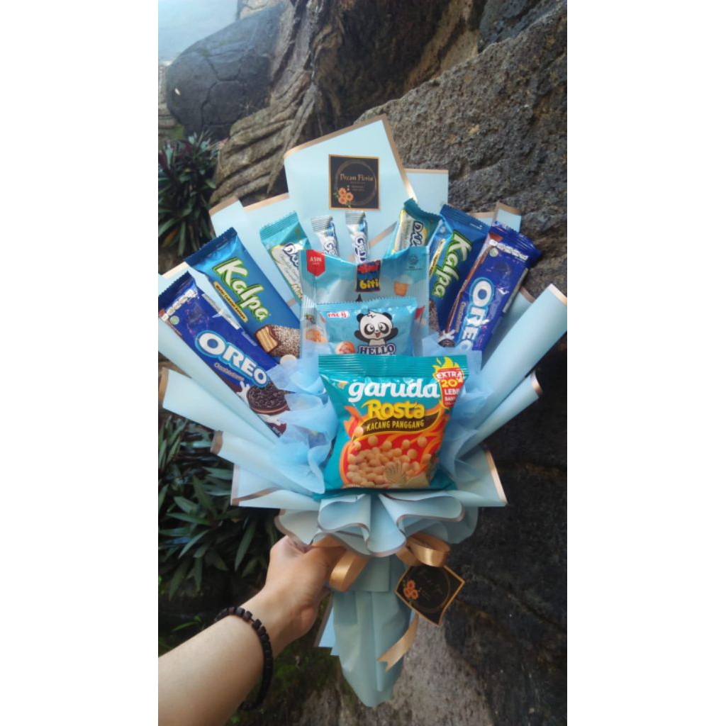 Jual Buket snack campur (biru) | Shopee Indonesia