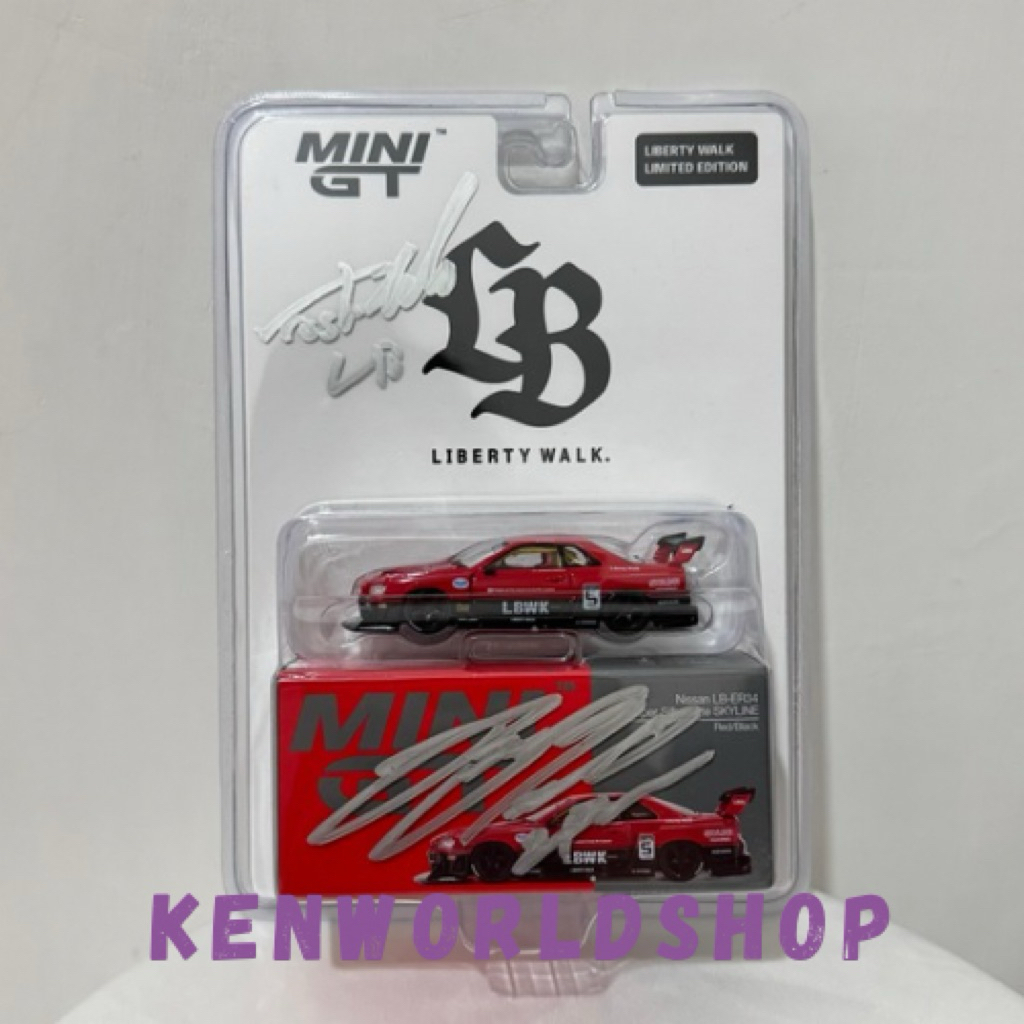 Jual Mini GT 843 Nissan Skyline R34 LBWK Red Black Card LB IMX Surabaya ...