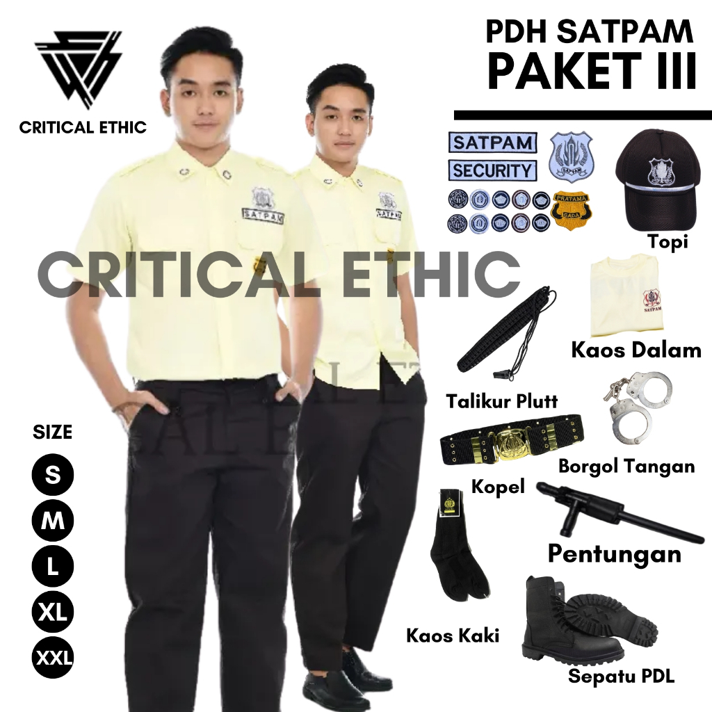 Jual CRITICAL : SERAGAM PDH SATPAM SECURITY LENGAN PENDEK KREM SETELAN ...