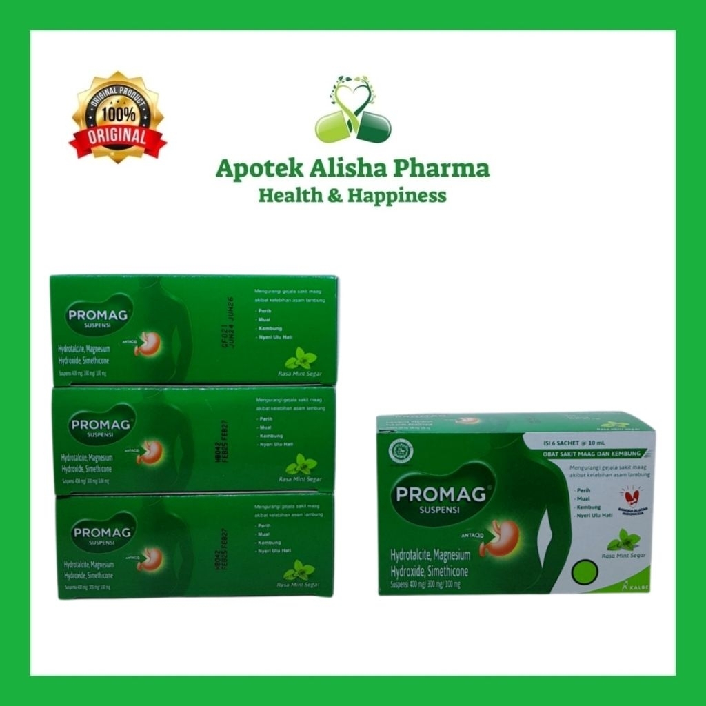 Jual Promag Suspensi Banded 3 Box isi 6 Sachet Promah Sirup Obat Sakit Maag dan Kembung | Shopee ...