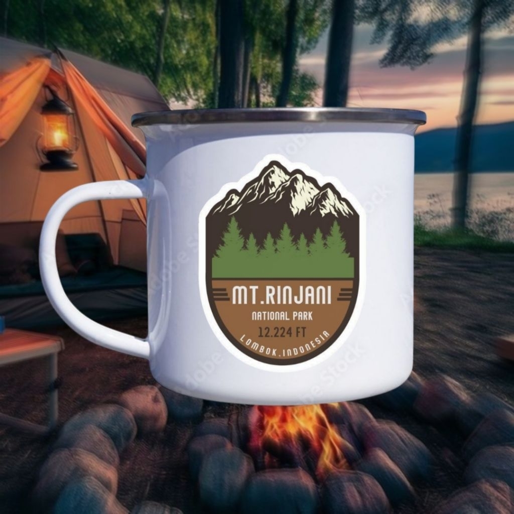 Jual Gelas mug enamel stainless steel edisi gunung Indonesia Rinjani ...