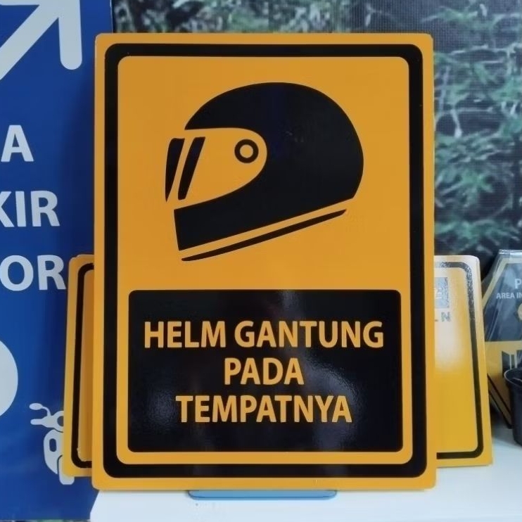 Jual Sign helm gantung pada tempatnya uk 30x40cm bahan ACP 3mm | Shopee ...