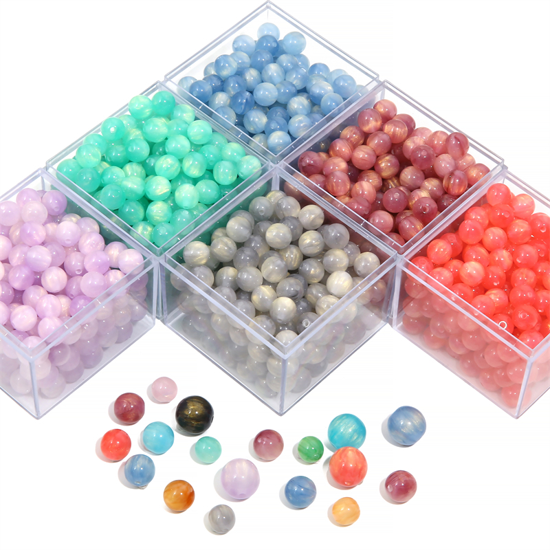 Jual Manik-manik Resin Warna-warni 10mm - Cat Eye Bulat - Untuk DIY ...