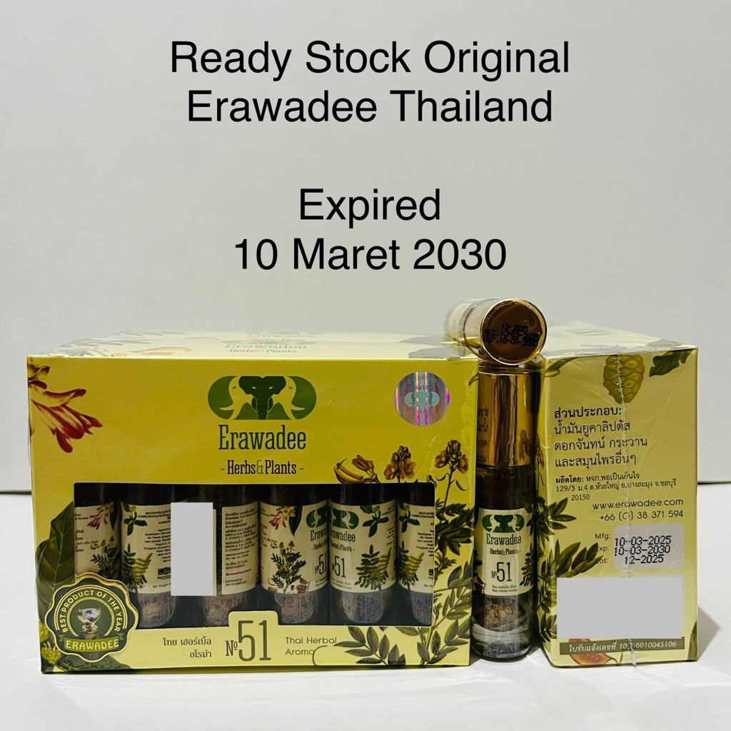 Jual Erawadee 51 / Inhaler Ya Dom 8 ml / Minyak Angin Roll On Herbal ...