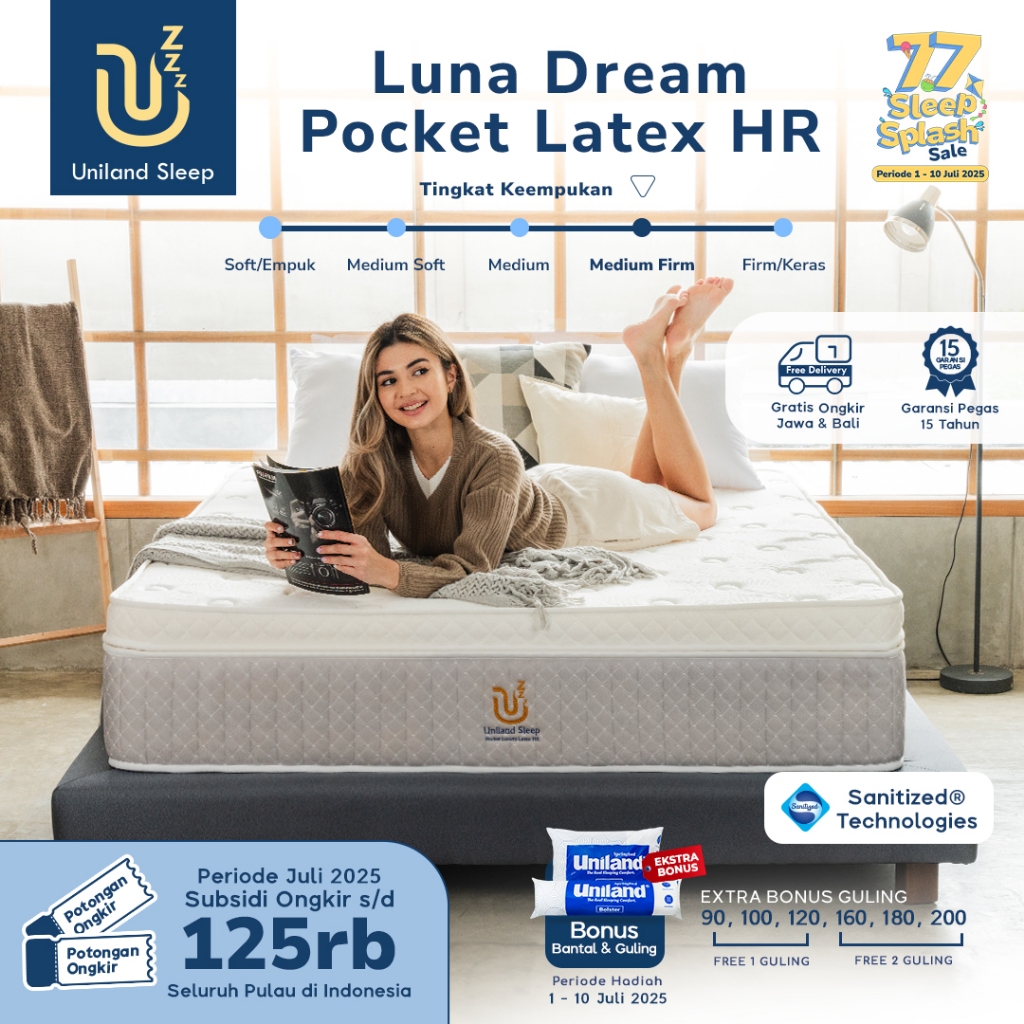 Jual Uniland Sleep Kasur Pocket Spring Luna Dream Latex HR 33cm | Shopee Indonesia