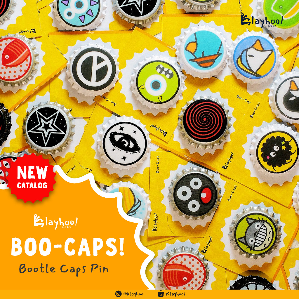 Jual Klayhoo! | BOO-CAPS | Bottle Caps Pin | Pin Handmade | Pin Tutup ...