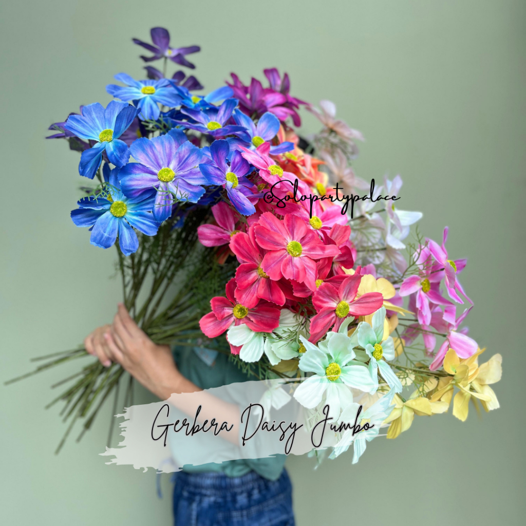 Jual GERBERA DAISY JUMBO X3 bunga artificial bunga dekor premium bunga ...