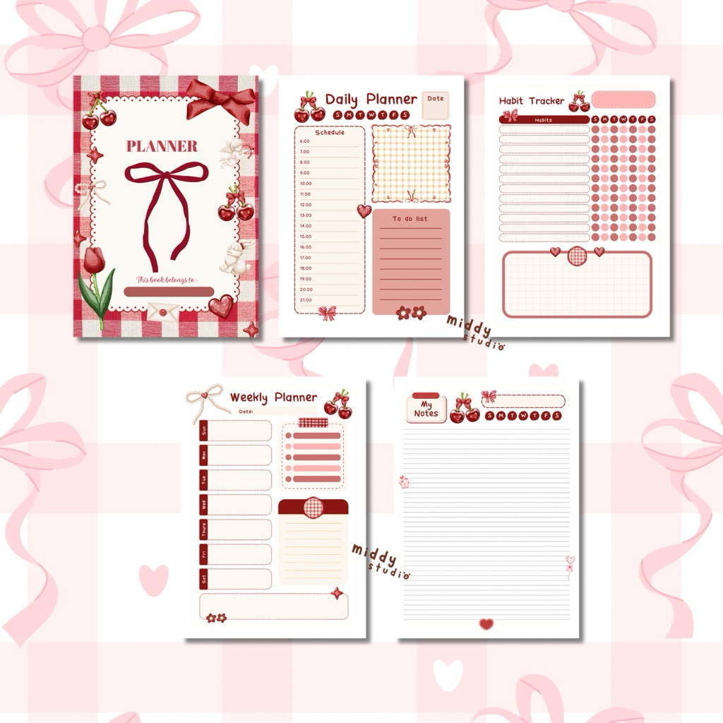 Jual Isi Binder Daily Planner Coquette Colorfull To Do List 20r,26r ...